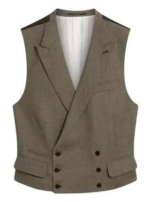 Dunhill Wool Glen Check Double-breasted Waistcoat - Brown