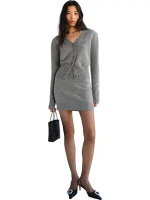 REFORMATION Amy Regenerative Wool Sweater Set - Grey