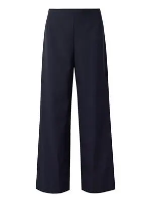 THE ROW Roger Wool-gabardine Wide-leg Pants - Blue