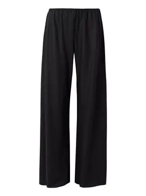 THE ROW Gala Wool Wide-leg Trousers - Black