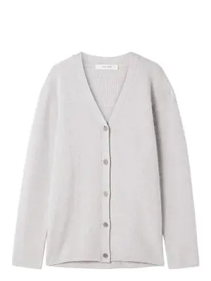 THE ROW Maser Ribbed Cashmere Cardigan - White