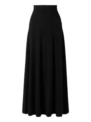 THE ROW Masini Cashmere Maxi Skirt - Black