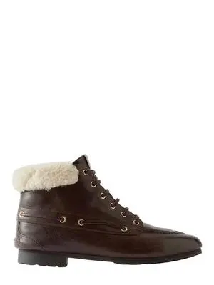 Bally Phedry Shearling-trimmed Ankle Boots - Brown