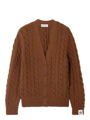 Bally Cable-knit Wool Cardigan - Brown
