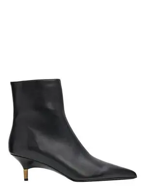 Khaite 55mm Bella Leather Ankle Boots - Black