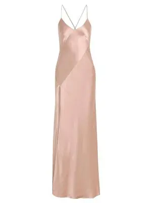 Michelle Mason Silk-satin Gown - Blush