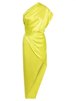 MICHELLE MASON One-Shoulder Silk-Satin Maxi Dress