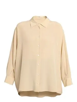 THE ROW Luka Oversized Silk Button-Down Shirt Butter