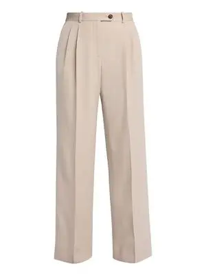 THE ROW Double-pleated Straight-leg Trousers - Stone