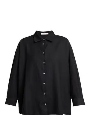 THE ROW Luka Wool Twill Button-down Shirt - Black