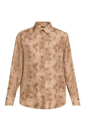 Kiton Silk Long-sleeve Shirt - Beige