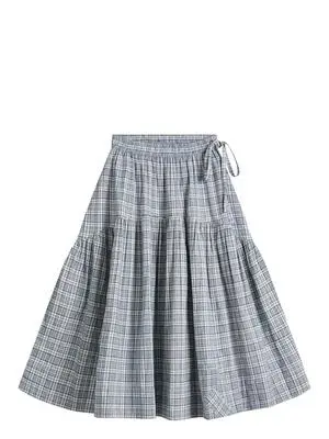 STORY MFG. Story Mfg. Hand Orbit Gingham Cotton Skirt