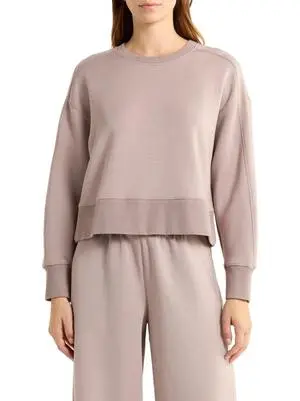 Spanx Airessentials® Luxe Crop Crewneck Sweatshirt - Coastal Fog