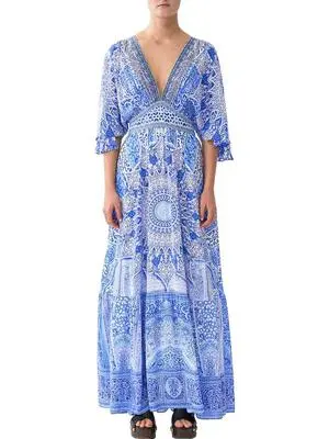 Camilla Waisted Maxi Dress - The Bosphorous