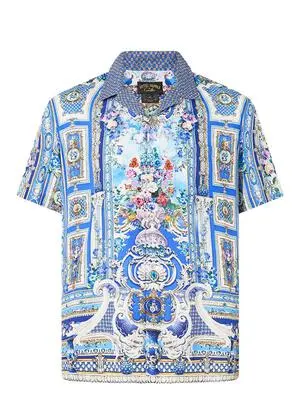 Camilla Short Sleeve Camp Collared Shirt - Ottoman Opulence