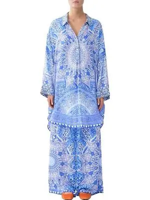 Camilla Relaxed High Low Shirt Dress - The Bosphorous