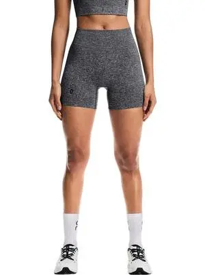 On Studio Knit Bike Shorts - Graphite Heather