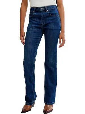 Free People Double Knot High-waist Straight Leg Jeans - Aegean