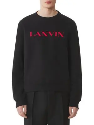LANVIN Embroidered Cotton Sweatshirt - Black