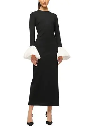 Staud Hawthorne Maxi Dress - Black/ivory