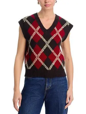 Guest In Residence Argyle Vest - Burnt Cocoa Combo