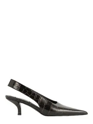 TOTEME Classic Croco Slingback Pumps - Dark Brown