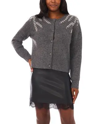VINCE CAMUTO Beaded Shoulder Cardigan