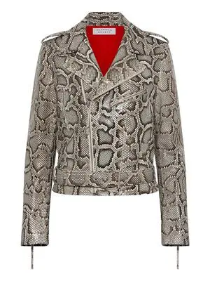 Gabriela Hearst Anton Biker Jacket In Inversa™ Snakeskin - Greyscale
