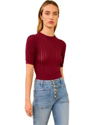 Ulla Johnson Gemma Puff Sleeve Top - Claret