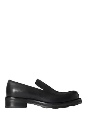 THE ROW Lug Sole Leather Loafers - Black