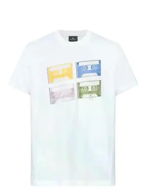 Paul Smith Cassette-tape-print T-shirt - White