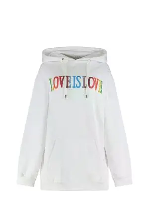 Alberta Ferretti Lettering-patch Hoodie - White