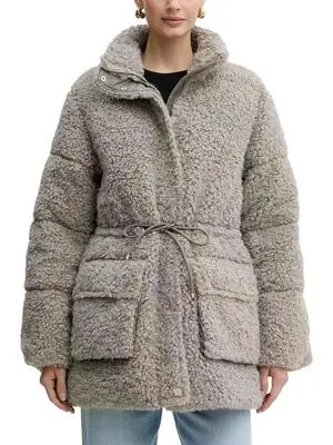 LUISA SPAGNOLI Textured Coat With Drawstring Pockets
