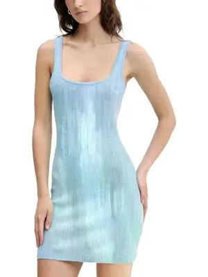 FROM FUTURE Embellished Ribbed Knit Dress