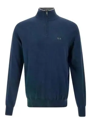 LA MARTINA Embroidered Logo Half-zip Sweater - Blue
