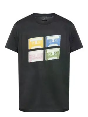 Paul Smith Cassette-tape-print T-shirt - Black