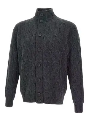 FILIPPO DE LAURENTIIS Braided Buttoned Cardigan - Grey