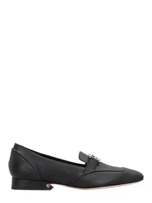 Alberta Ferretti Metal-logo Loafers - Black