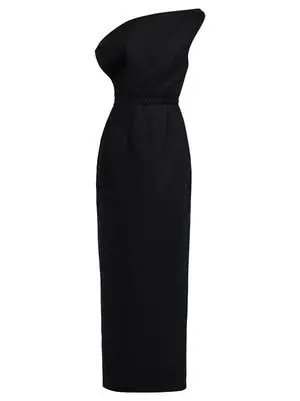 SANS FAFF One-shoulder Linen Maxi Dress - Black