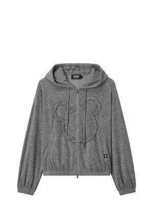 MINI CREAM Hooded Zip Sweatshirt - Grey