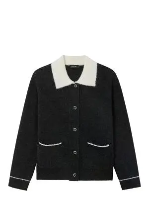 TOUT A COUP Collared Patch-pockets Cardigan - Grey