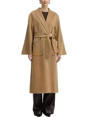 Luisa Spagnoli Belted Coat With Pockets - Brown