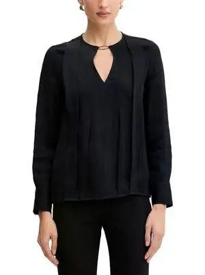 MARCIANO Keyhole Pleated Top - Black