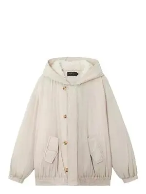 TOUT A COUP Hooded Button-fastening Jacket - Neutrals