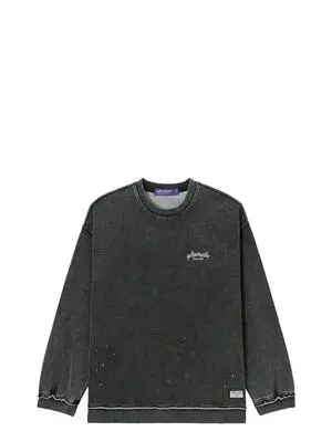 AFTERMATHS Distressed-Effect Crewneck Sweatshirt Grey