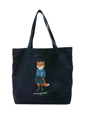 Maison Kitsuné Graphic-print Tote Bag - Blue