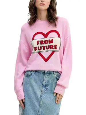 From Future Heart-graphic Sweater - Pink