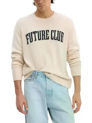 From Future Crew-neck Cashmere Graphic Sweater - Neutrals