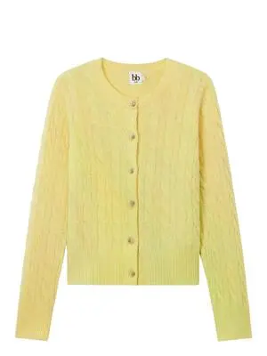 B+AB Cable-knit Buttoned Cardigan - Yellow