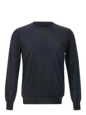 KANGRA Ribbed Crew-neck Sweater - Blue